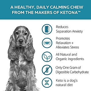 Ketona Daily Calming Chews with Hemp for Dogs, Natural Duck Flavor, Healthy Chewable Supplements That Promote Calming and Relaxation, Natural and Organic Ingredients – 120 Count
