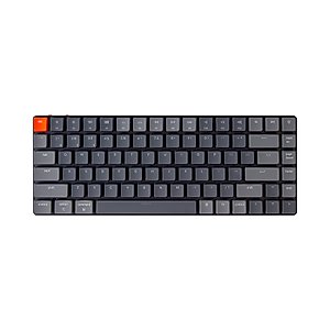 Keychron K3 75% Layout 84-Key Ultra-Slim Hot-Swappable Wireless Bluetooth Mechanical Keyboard with Low-Profile Keychron Optical Brown Switch/White LED Backlight/USB Wired for Mac Windows-Version 2