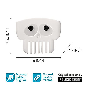 Peleg Design Brain Drain White Skull Sponge Holder for Kitchen, Bath, or Sink, Drains and Dries All Types of Sponges, 1 Sponge Included
