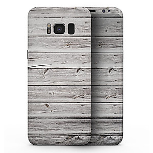 Design Skinz Design Skinz Aged White Wood Planks Full-Body Wrap Decal Skin-Kit for The Galaxy S8 Plus