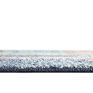 Rugs.com Equinox Collection Rug – 7' x 10' Blue Gray Low Rug Perfect for Bedrooms, Dining Rooms, Living Rooms