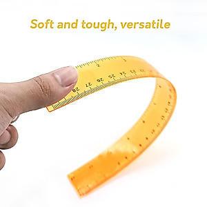 7 Pack Colored Plastic Rulers 12 inch/30cm for School Kids