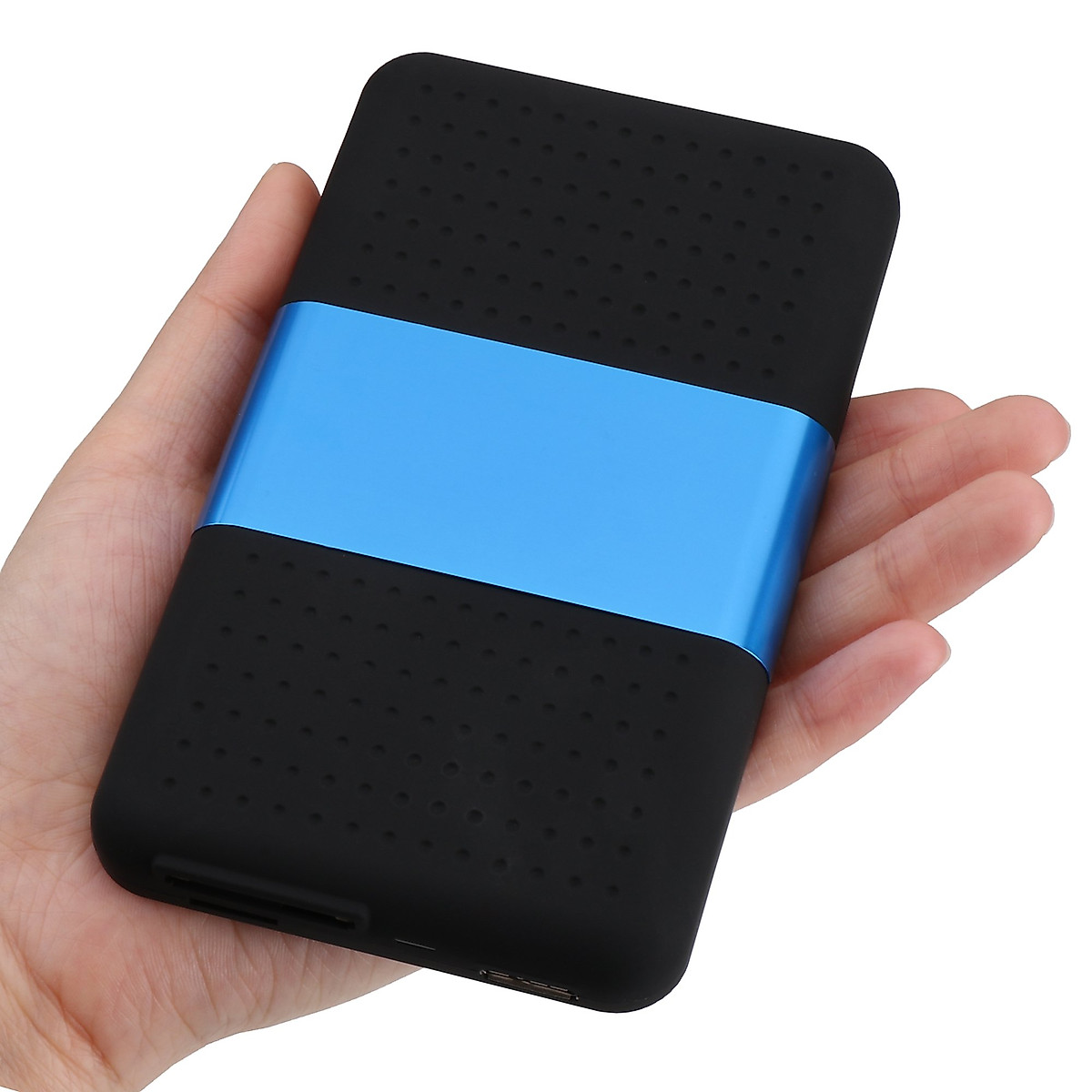 Siig JU-SA0S12-S1 USB 3.0 to SATA Hard Drive with SD Reader, Storage Enclosure, SATA 6Gb/S, USB 3.0, Black/Blue