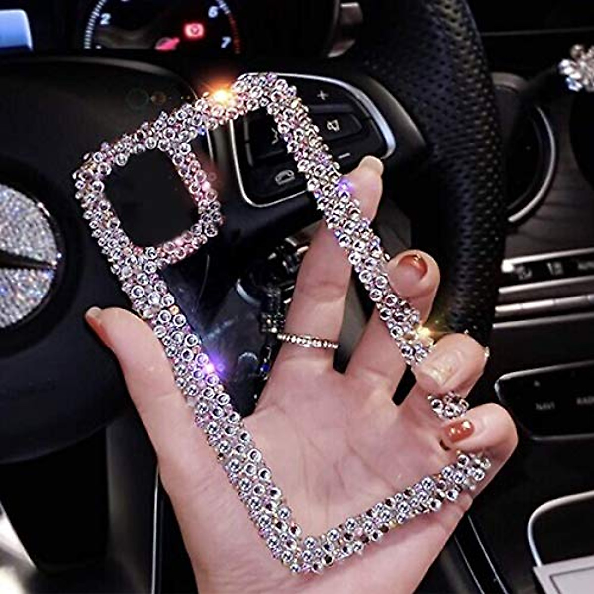 Bonitec Glitter iPhone 14 Pro Max Case, Luxury 3D Bling Sparkle for Women & Girls, Crystal Rhinestone Diamond Cover, Clear