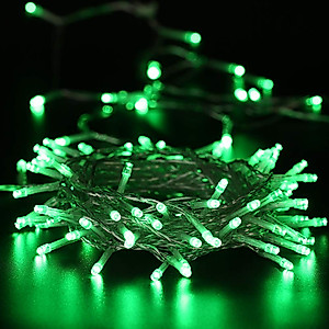 Jnaurb Decorative Light St. Patrick's Day Lights, 75 Feet 200 Led Indoor Fairy Twinkle Lights, Plug in String Light 8 Modes Waterproof for Home, Party, Holiday, St. Patrick's Day Decorations(Green)
