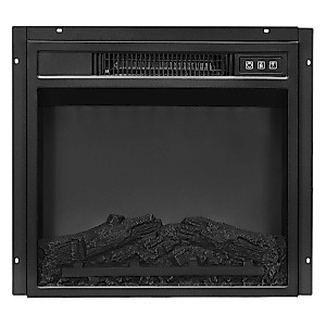 18"x17" 1400W Freestanding Electric Fireplace Mantel Insert With Remote Control Wall-Mounted Heater Realistic Flame Effect 3 Levels Flame Brightness Can Place in TV Stand Operates With Or Without Heat