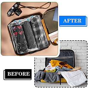 10 Pack Compression Bags Travel Essentials Space Saver Bags Hand Roll-Up Airtight Vacuum Storage Bags Clothes Organizers Home Packaging Pouch for Shoes Cosmetics Comforters Bedding