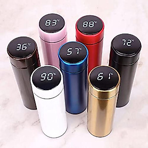 Coffee thermos stainless steel double-layer insulation, 500ml large capacity, 12 hours of continuous insulation, a variety of colors to choose from (Red), 8.66inx2.55in