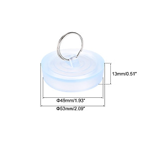 uxcell Rubber Sink Plug, Clear Drain Stopper Fit 2" to 2-1/16" Drain with Hanging Ring for Bathtub Kitchen and Bathroom 3pcs
