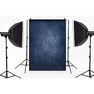 Kate 5x7ft Dark Blue Abstract Backdrops Microfiber Dark Blue Portrait Background for Photoshoot, for Photography, for Birthday