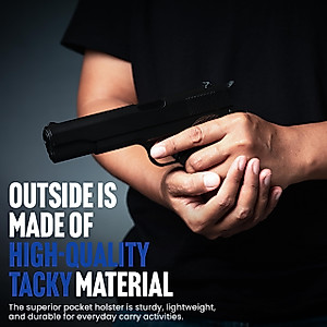 DeSantis Nemesis Pocket Holster For Pistols, Made of Quality Tacky Material, Ambidextrous, Unisex Gun Holster, Fits KELTEC P32, P3AT, RUGER LCP 380CAL, TAURUS 738 TCP 380CAL, Black