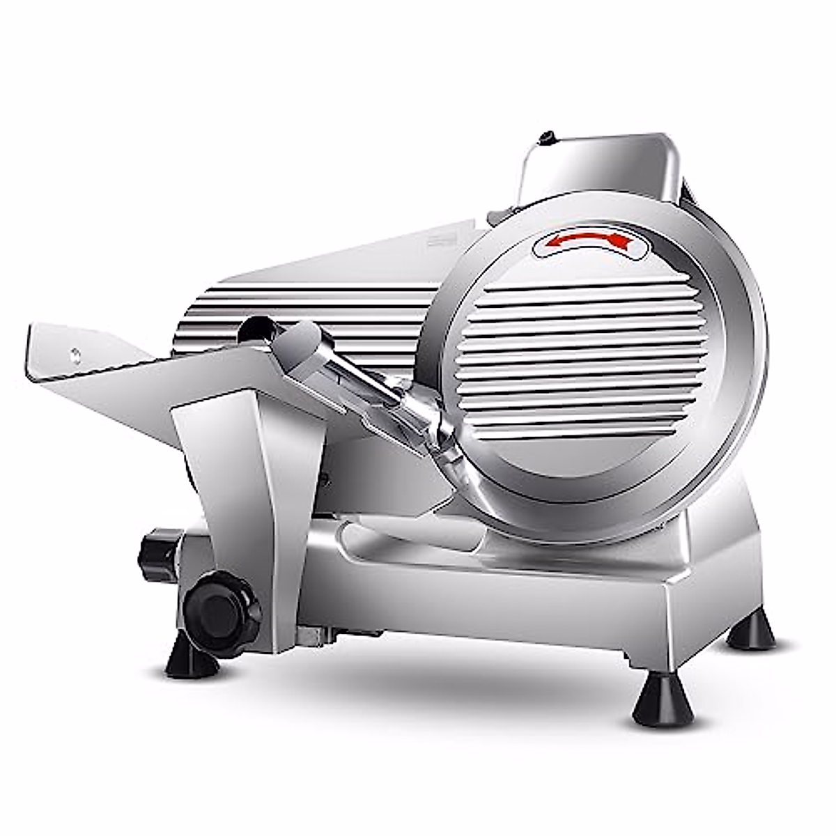 Zomagas Meat Slicer Machine,10 inch Commercial Meat Slicer, 240W Frozen Meat Cheese Deli Slicer,Premium Chromium-plated Steel Blade Semi-Auto Foody Slicer for Commercial and Home Use,Low Noises