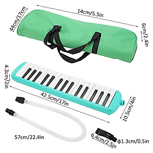 Air Piano Keyboard, Melodica Tube Musical Instrument Carrying Bags for Beginners for Kids(green)