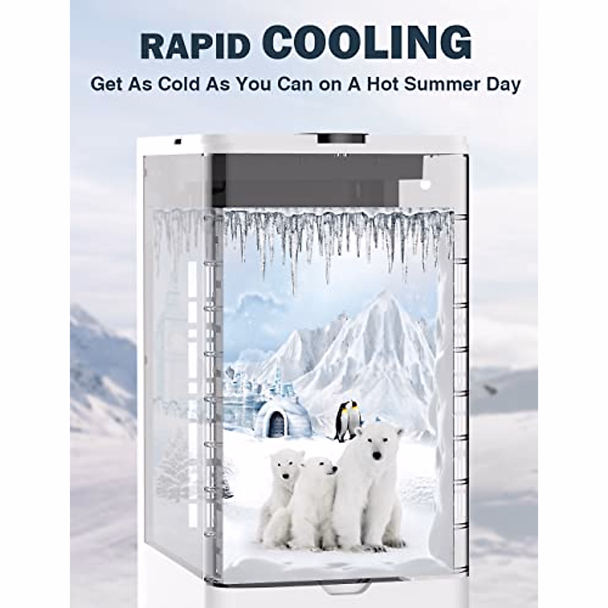 3-In-1 Evaporative Air Cooler, Cooling Fan with 3 Modes & 3 Speeds, Windowless Air Conditioner with 12-H Timer Remote Control, Swamp Cooler w/60° Oscillation, Portable Air Conditioner for Room/Office