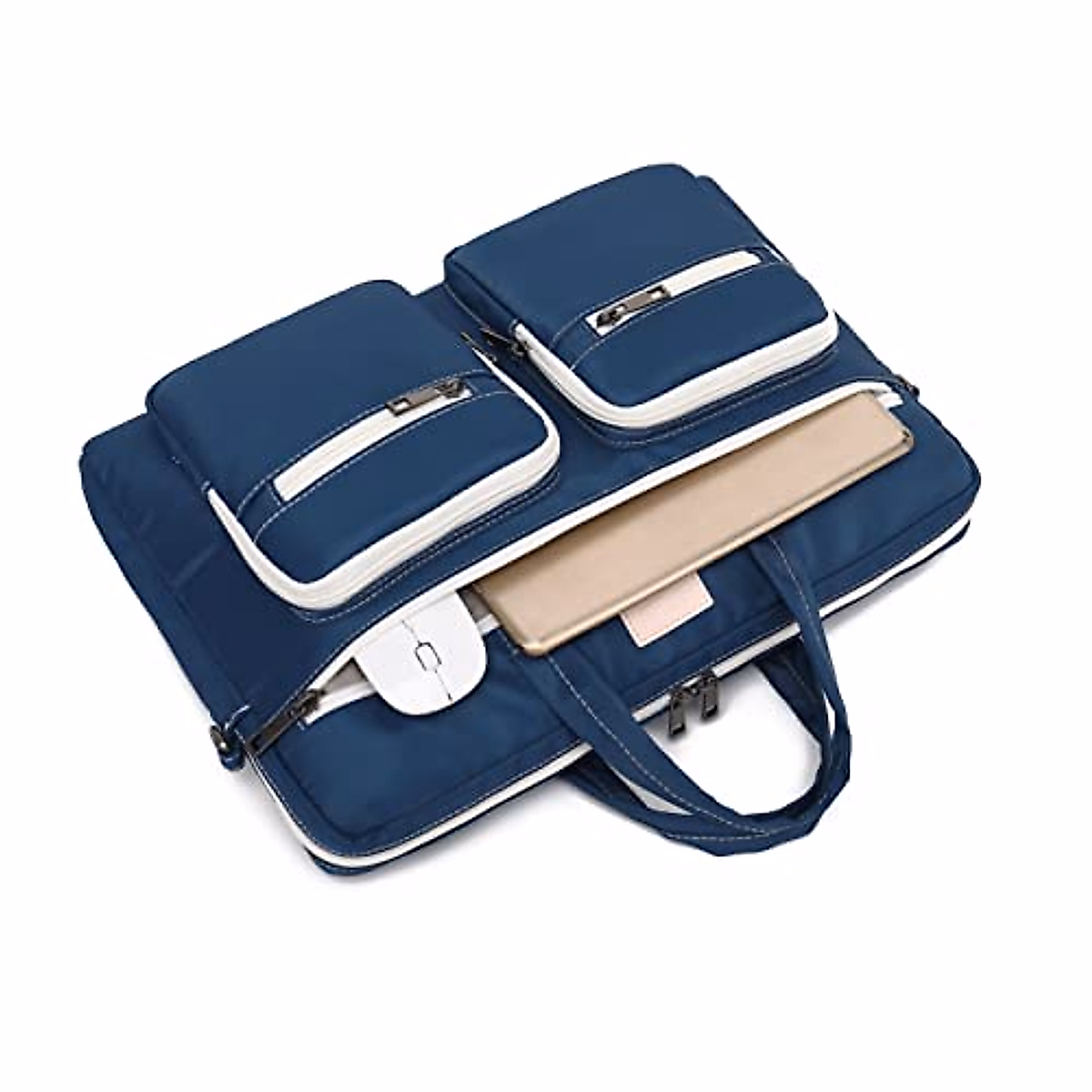 SHWN Pattern 15 "Waterproof Laptop Shoulder Messenger Bag with 14" -15.6 "Bounce Bubble protection (blue)