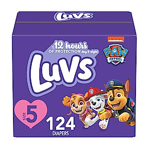 Luvs Size 5 Baby Diapers, Platinum Protection Bluey Diapers for Day & Night, Size 5, 124 Count (Packaging May Vary)