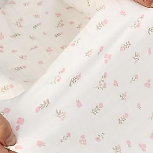 Miracle Baby Muslin Swaddle Blanket for Girl, 47"x47" 100% Cotton Muslin Extra-Large Swaddle Blankets, Muslin Swaddling Wrap Neutral Receiving Blanket for Newborn, 2 Pack, Rabbit + Flower