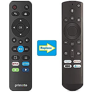 Primote IR Remote for Fire/Smart TV Edition (Toshiba/Insignia/AMZN) - w/Soundbar Audio Control and 6 Learning Buttons - (No Voice Search)【Not for Fire Stick】