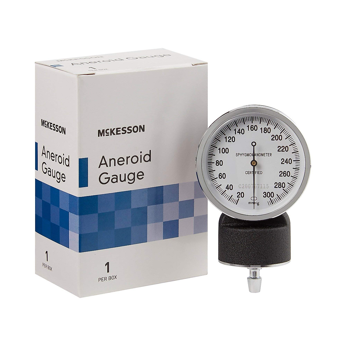 McKesson Blood Pressure Gauge for Standard Aneroid Sphygmomanometers, 300mmHg, No-Pin Stop, 1 Count