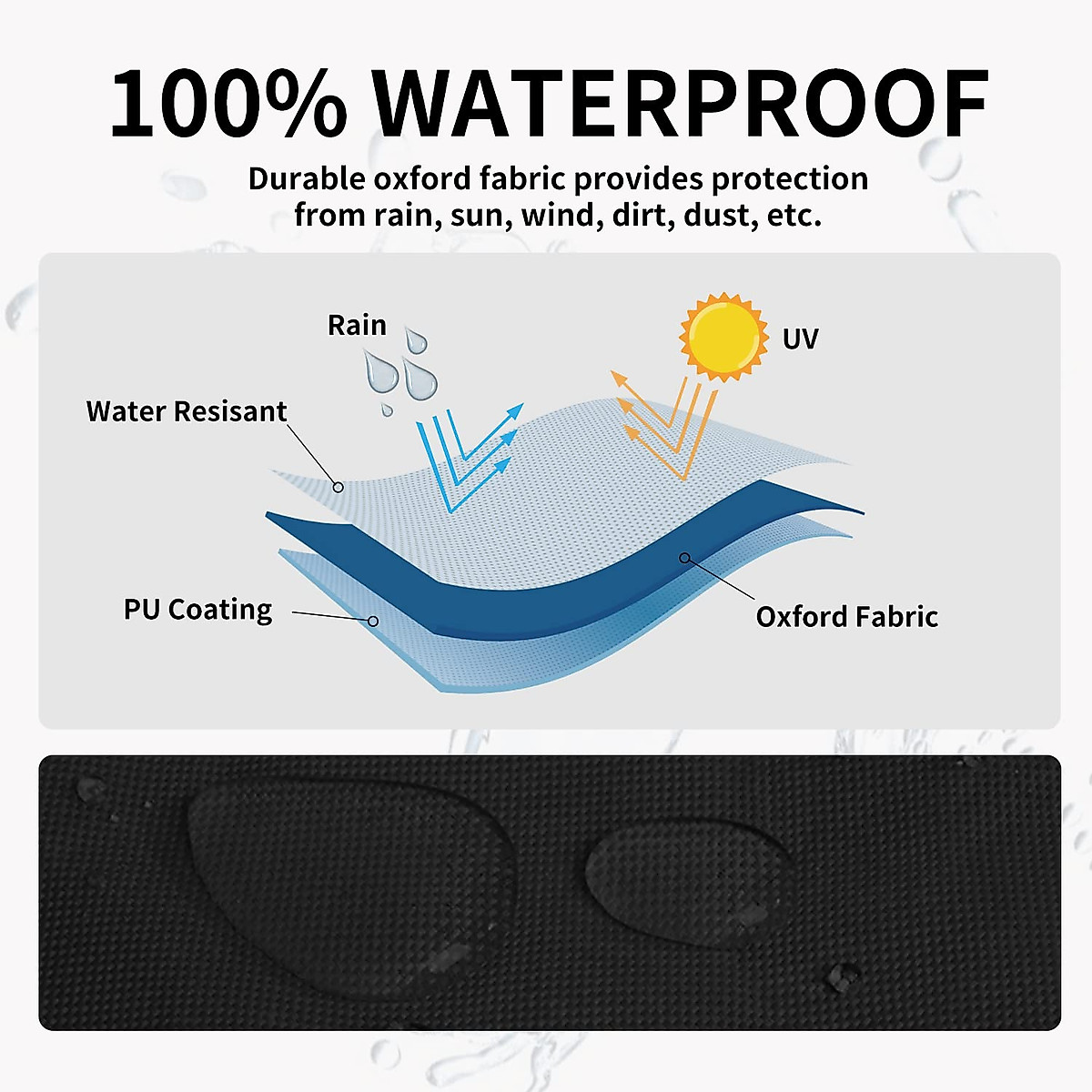 Easy-Going Patio Umbrella Cover Outdoor Offset Umbrella Cover Waterproof Cantilever Parasol Cover for 7.5ft to 11.5ft Banana Frame Umbrella, Black