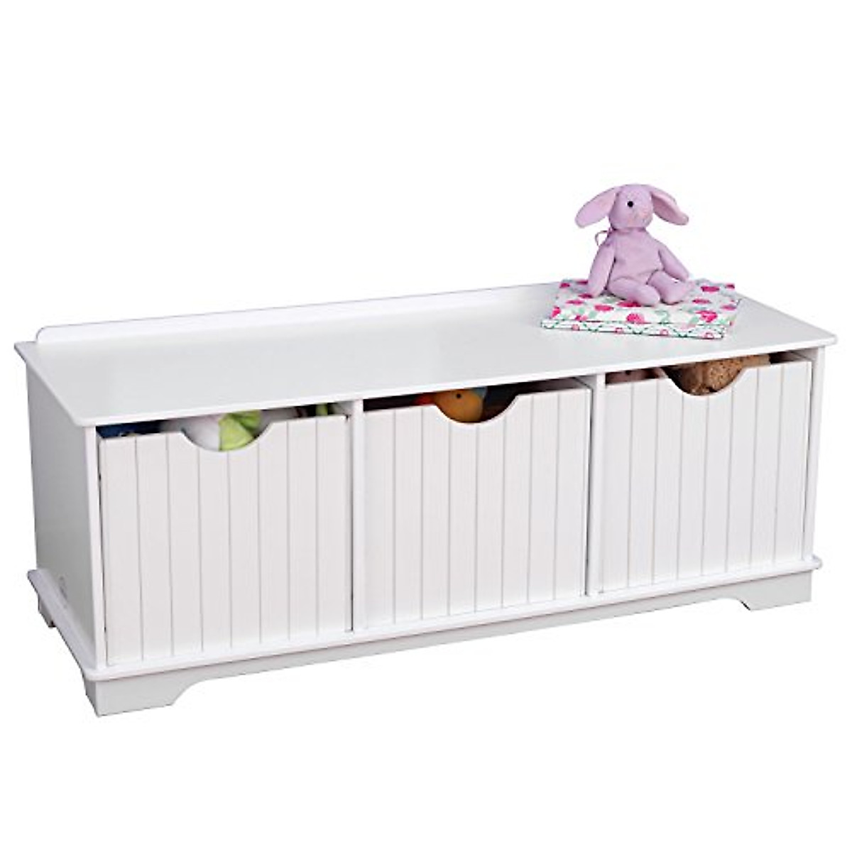 KidKraft Nantucket Storage Bench - White & Nantucket 2-Shelf Bookcase - White