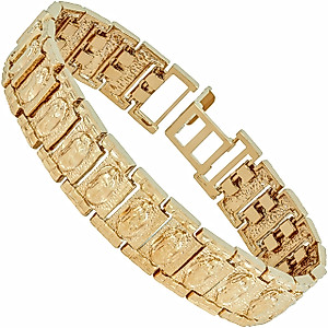 LIFETIME JEWELRY Virgen de Guadalupe Link Bracelet for Men and Women 24K gold plated (8)
