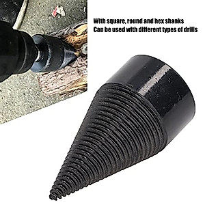 Kadimendium Wood Splitter Drill Bit Electric Firewood Log Splitter Bit Set with 3Pcs Removable Shanks Electric Wood Chopping Tool for Household Hand Drill Stick(50mm / 2in)