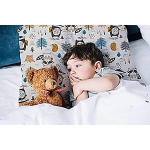 Travel Pillow Case Cover for Kids, 2 Packs 100% Cotton Baby Toddler Pillow Cover for Bedding, 14X20 Pillowslip Case for Sleeping Fits Pillows Sized 13x18 or 14x19