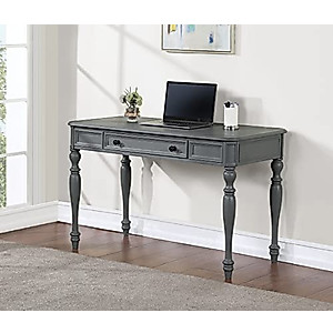 OSP Home Furnishings Country Meadows 48 Inch Writing Desk with Drawer, Plantation Grey