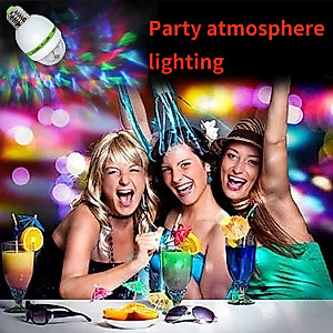 LED Ball Bulb Lamp, 3W E27 LED RGB Crystal Rotating Stage Bulb Voice Auto Rotating Stage Light(1 pcs)