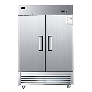 Aceland ETL Certified Commercial Freezer 2 door Stainless Steel Reach in Solid door Upright Fan Cooling Cooler for Restuarant,Bar,Shop,Residential 49 Cu.ft (Commercial Kitchen Equipment)
