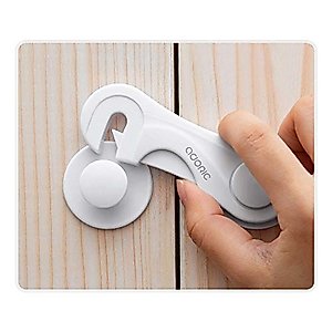 Cabinet Locks - Adoric Life Child Safety Locks 4 Pack - Baby Safety Cabinet Locks - Baby Proofing Cabinet Kitchen System with Strong Adhesive Tape