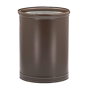 Kraftware Grant Signature Home Stitched Chocolate Waste Basket, 14", Brown