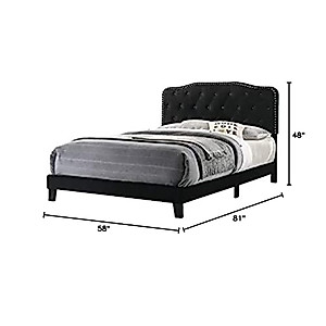 Best Quality Furniture B102-FB Bedframe, Full, Black