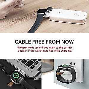NEWDERY Charger for Apple Watch Portable iWatch USB Wireless Charger, Travel Cordless Charger with Light Weight Magnetic Quick Charge for Apple Watch Ultra Series 8 7 SE 6 5 4 3 2 1, White
