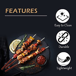 12 Pack Stainless Steel BBQ Skewers 1" Wide for Shish Kebab, Grill, Koubideh, Brazilian Style BBQ 23 Inch Long