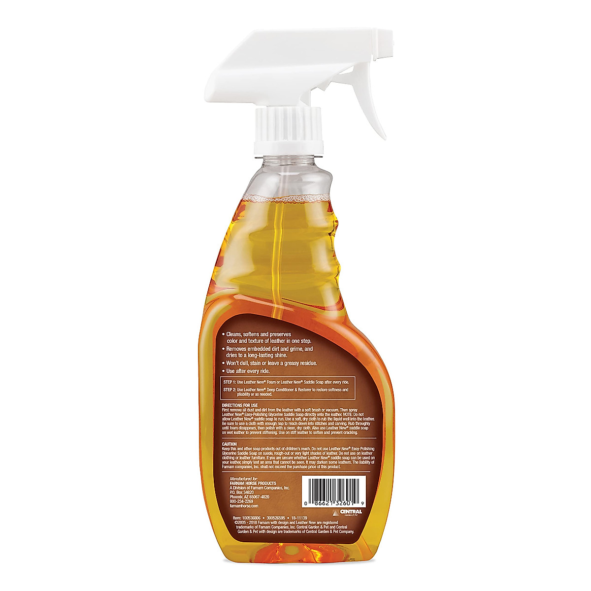 Farnam Leather New Easy-Polishing Glycerine Saddle Soap and Leather Saddle Cleaner, Protects and Preserves Leather, Cleans, Conditions and Polishes, 16 Oz.