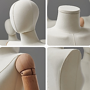 Female Dress Form Mannequin Torso Body Adjustable Height Dress Form Display Mannequin Body with Movable Universal Wheel for Clothing Dress Jewelry Display (Luxury White)