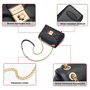 Leather Crossbody Bags for Women, Ladies Top-handle Bags with Shoulder Strap (black)