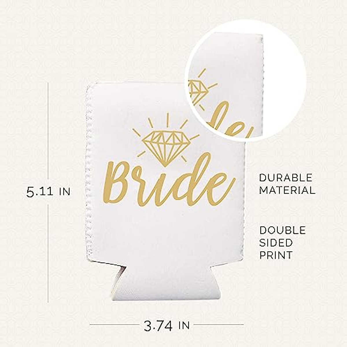 Bride and Groom Gifts Can Coolers, Set of 2, 1 White and 1 Black Beer Can Coolies, Cute Wedding Gifts, Novelty Can Cooler, Perfect Engagement or Gift, Bridal Shower Gift (Slim)