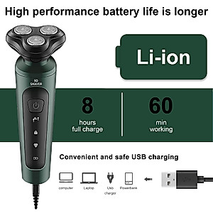 Mens Electric Shaver Washable Razor Multifunctional Beard Trimmer Rotary Shaver Cordless Sideburn Trimmer Nose Trimmer Wet Dry Shaver Waterproof USB Rechargeable 3 in 1(3 in 1)