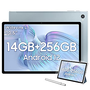 Blackview 10.5 inch Android 12 Tablet, Widevine L1, 14GB+256GB/TF 1TB, 8280mAh Battery, 13MP+8MP Cameras, Octa-Core Gaming Tablet with Stylus, FHD+ IPS Screen/5G WiFi/Quad Speakers/GPS-Tab 15 Pro Blue