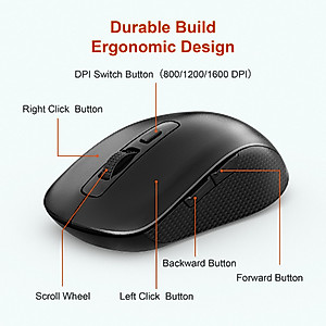 Wireless Number Pad and Mouse, 19 Keys Portable Ultra Slim 2.4GHz 10 Key USB Keypad and 3 Adjustable DPI Silent Mouse Set for Laptop, Notebook, Desktop, PC Computer - Use One USB Receiver
