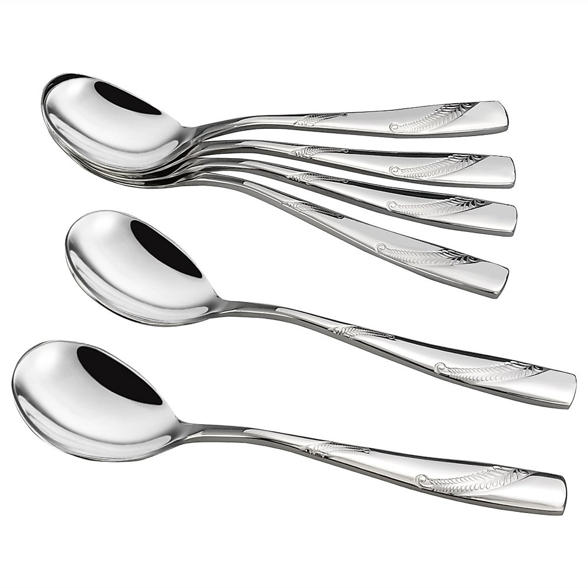 Nicesh 8-Piece Stainless Steel Large Buffet Serving Spoon, Large Kitchen Spoon