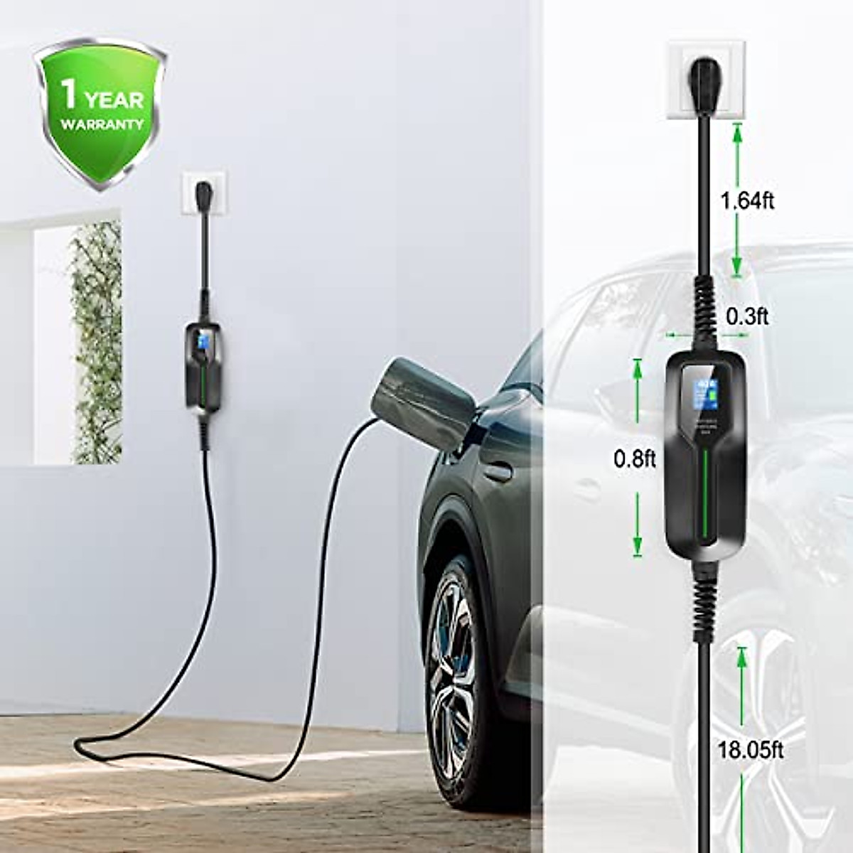 BESENERGY 40 Amp EV Charger Level 2 NEMA 14-50 220V-240V Upgraded J1772 Portable EV Charging Cable, 20 ft Electric Vehicle Charger Compatible with All EV Car