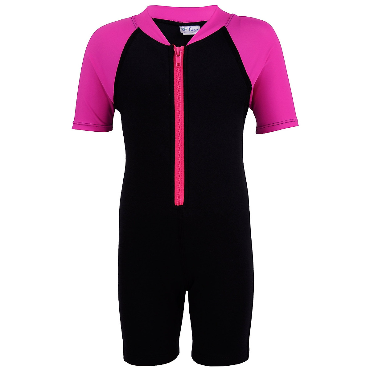 Tuga Girls Shorty 1.5mm Neoprene/Spandex Wetsuit (UPF 50+), Fuchsia, M (9/10 yrs)