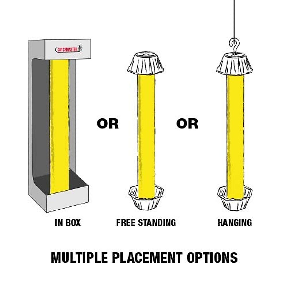 Catchmaster Fly Trap Bundle, Gold Stick 4-Pack & Outdoor Fly Jar, for Garage, Backyard, Pool, Patio & Camping