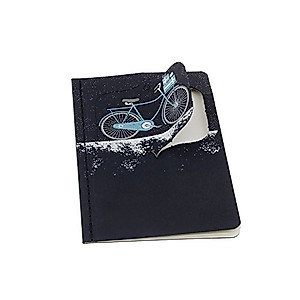 Moleskine Journey Ornament Note Card with Envelope, (3.5" x 5.5") Plain/Blank, Indigo Blue/Snowy Bicycle