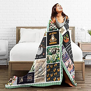 Sloth Throw Blankets Super Soft and Warm Sherpa Sloth Blankets for Couch Sofa Cute Sloth Gifts for Kids and Adults
