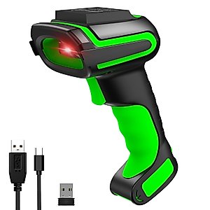 2D UHF RFID Wireless Bar Code Scanner Ultra-Long Distance Reading Industrial Barcode Scanner,1D/2D/QR&USB Wired &USB Wired and BT Wireless 2.4Ghz 3 in1 Barcode Reader for Inventory,Remote Items etc